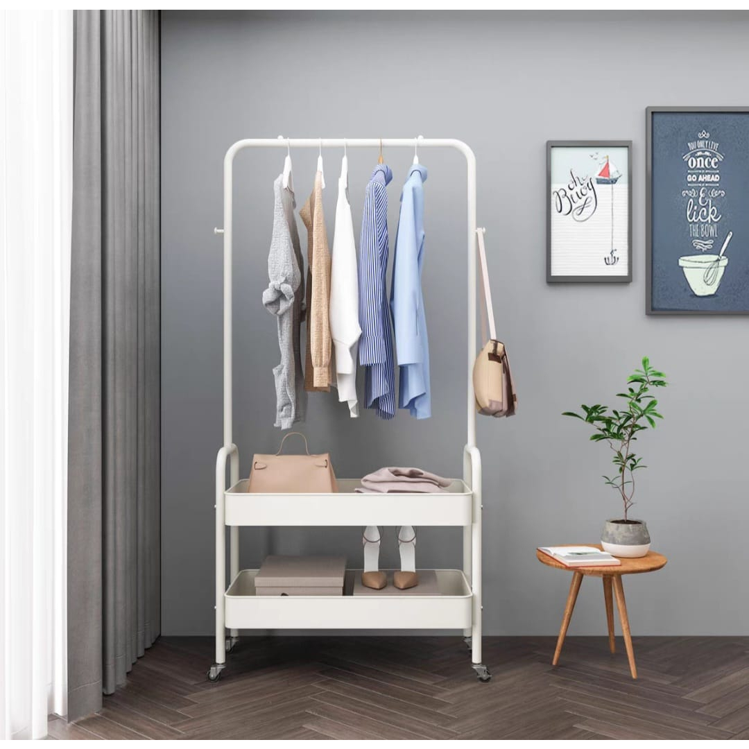 Trolley Clothes Rack Hanger with wheel CH02 (Black / White) - Lavin ...